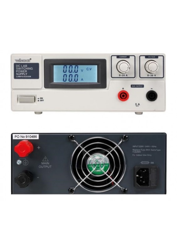 ALIMENTATION DE LABORATOIRE RÉGLABLE 0-30VCC/0-20A MAX - AVEC AFFICHEUR LCD